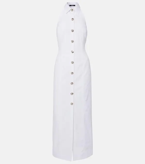 Balmain Open-back Buttoned Shirt Dress
