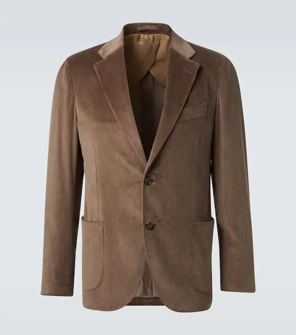 LARDINI Cotton Corduroy Blazer - Brown