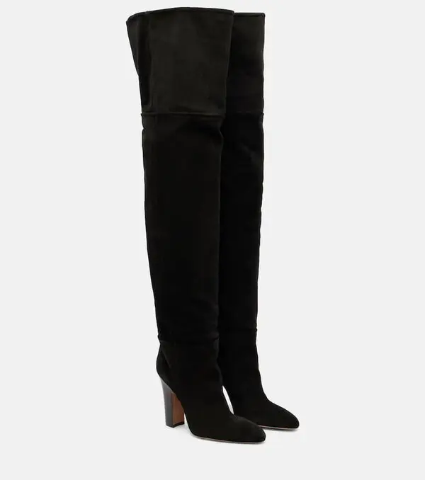 Paris Texas Lavinia Suede Over-the-knee Boots - Black