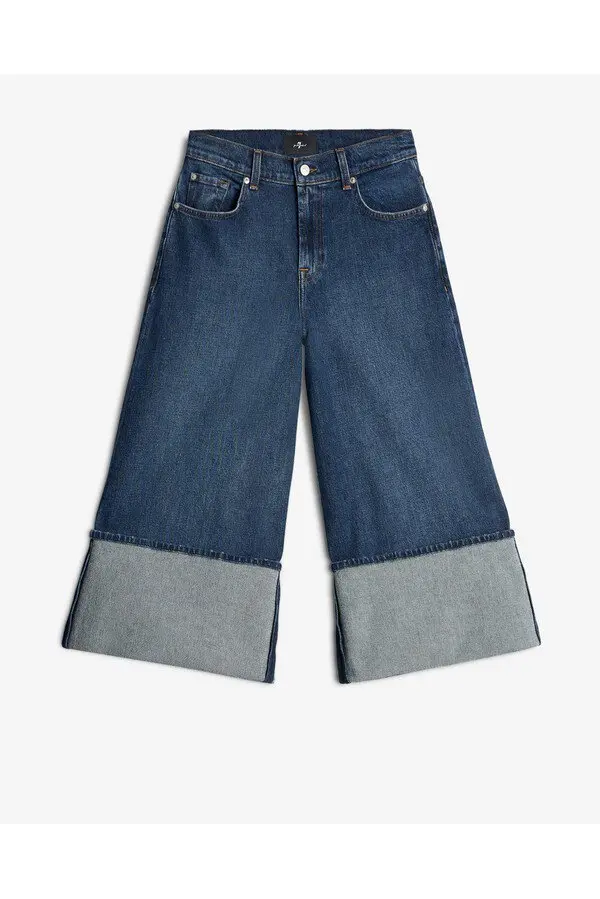 7 For All Mankind Cuffed Denim Culotte