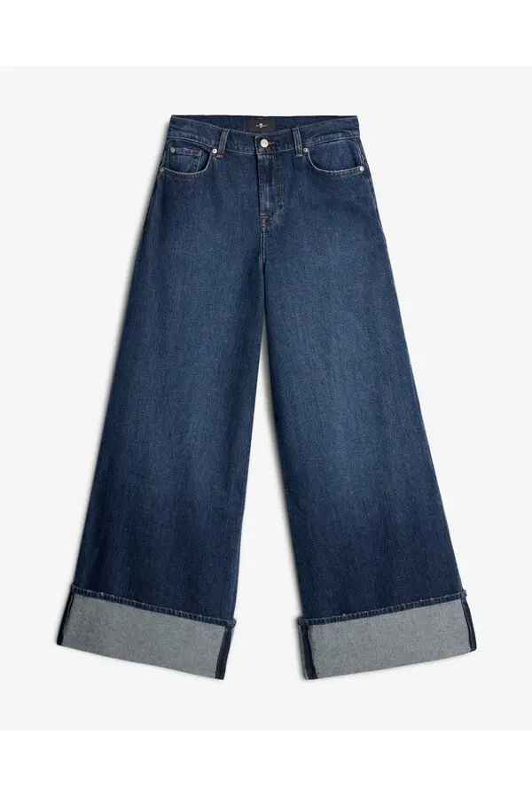 7 For All Mankind Marie Cuffed Wide Leg Jeans