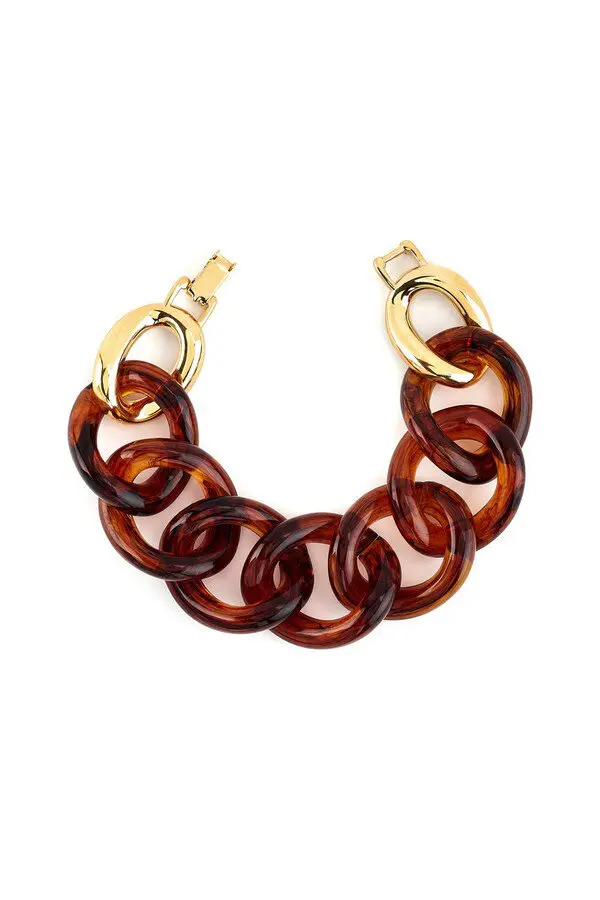 KENNETH JAY LANE Tortoise Resin Link Bracelet
