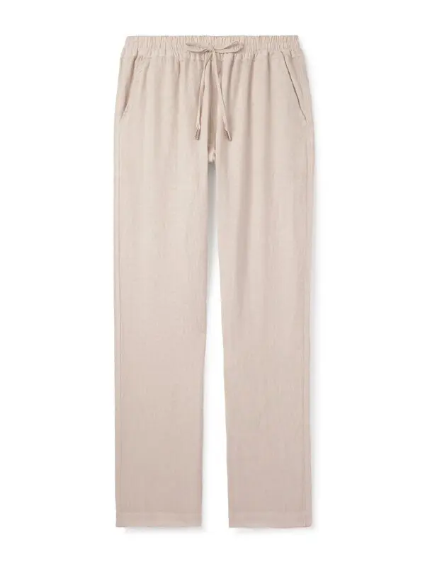 Thom Sweeney Straight-leg Linen Drawstring Trousers