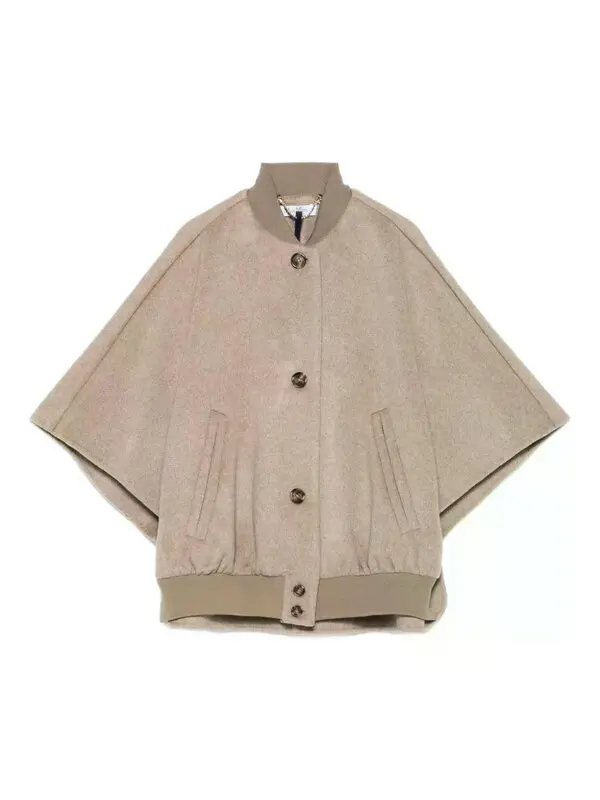 Max Mara Cape Wool Coat - Neutrals