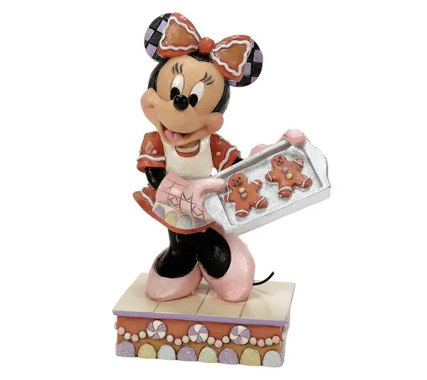 JIM SHORE Disney Traditions Minnie W/ Gingerbre Ad Cookies Fig
