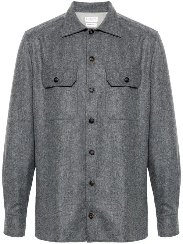 Brunello Cucinelli Wool Shirt - Grey