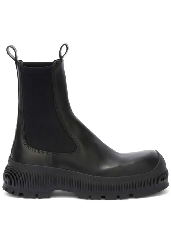 JIL SANDER Leather Chelsea Boots - Black