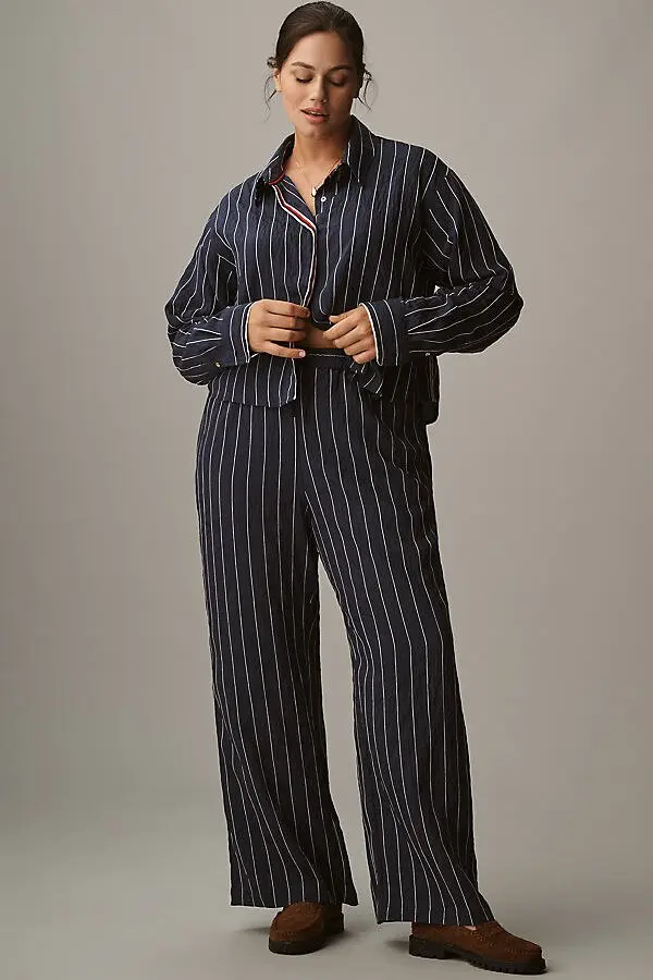 Maeve Printed Tie-front Pull-on Pants