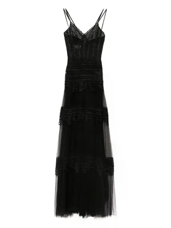 Saiid Kobeisy Lace And Tulle Overlay Sleeveless Dress - Black | Editorialist