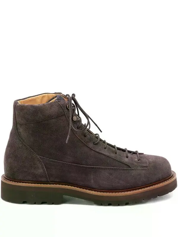 Brunello Cucinelli Suede Lace-up Boots - Grey