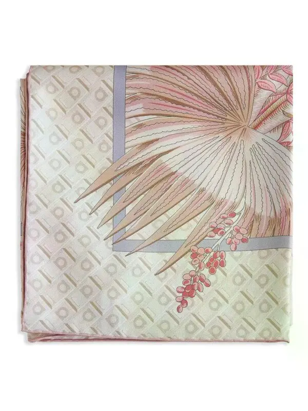 FERRAGAMO Floral-motif Silk Scarf - Neutrals