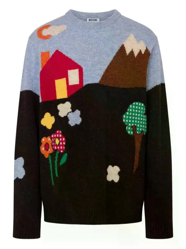 Moschino Intarsia-knit Jumper - Black
