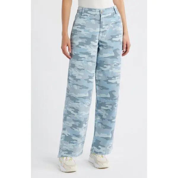 DAMSON MADDER Drew Print Mid-rise Relaxed Utility Jeans