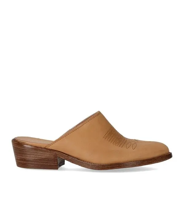 Duccio Del Duca Leather Mules - Brown