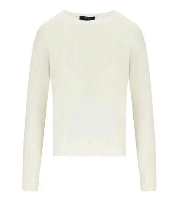 Max Mara Azteco Linen Crewneck Sweater - White