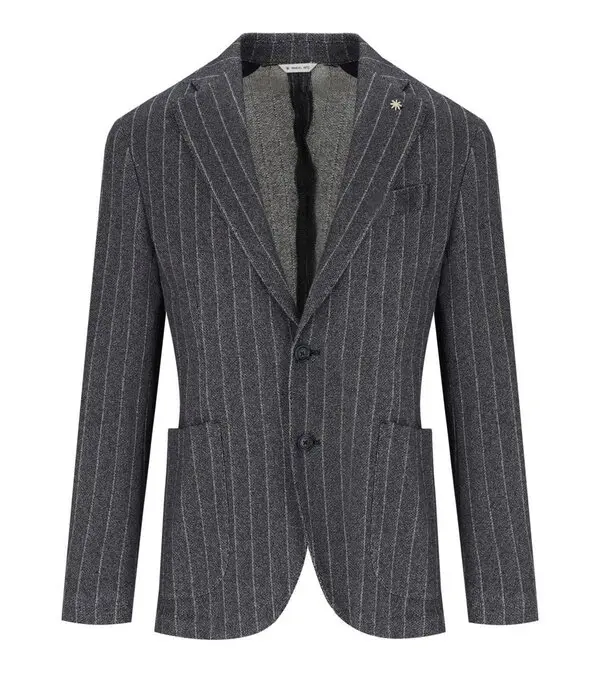 MANUEL RITZ Pinstripe Jacket - Blue