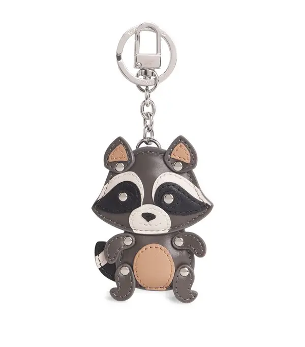 Max Mara Leather Raccoon Key Ring