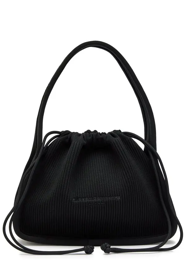 Alexander Wang Ribbed-knit Top Handle Bag - Black