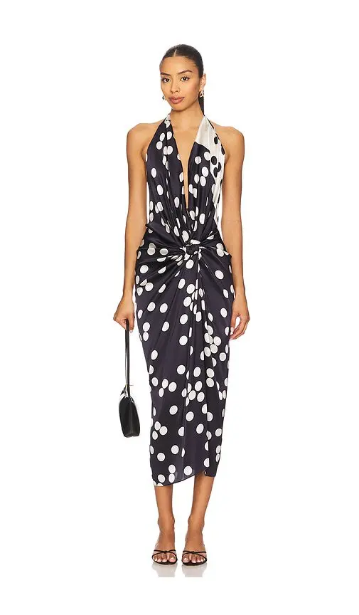 Silvia Tcherassi Guadalupe Dress - Navy White Dots