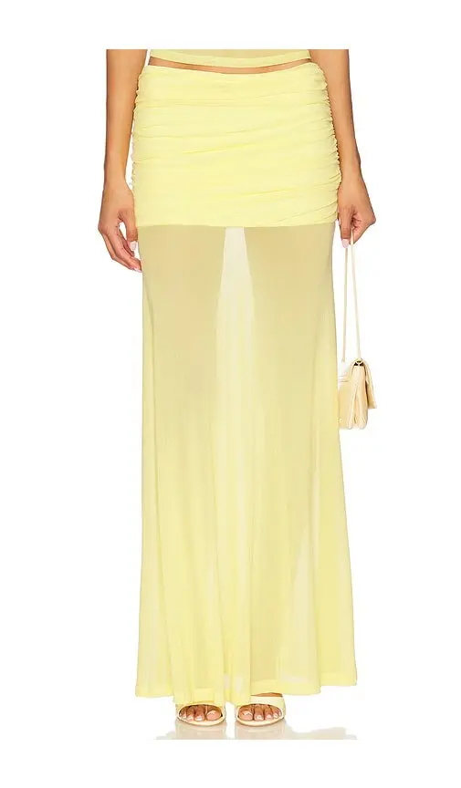 RUNAWAY THE LABEL Meila Maxi Skirt - Lemon