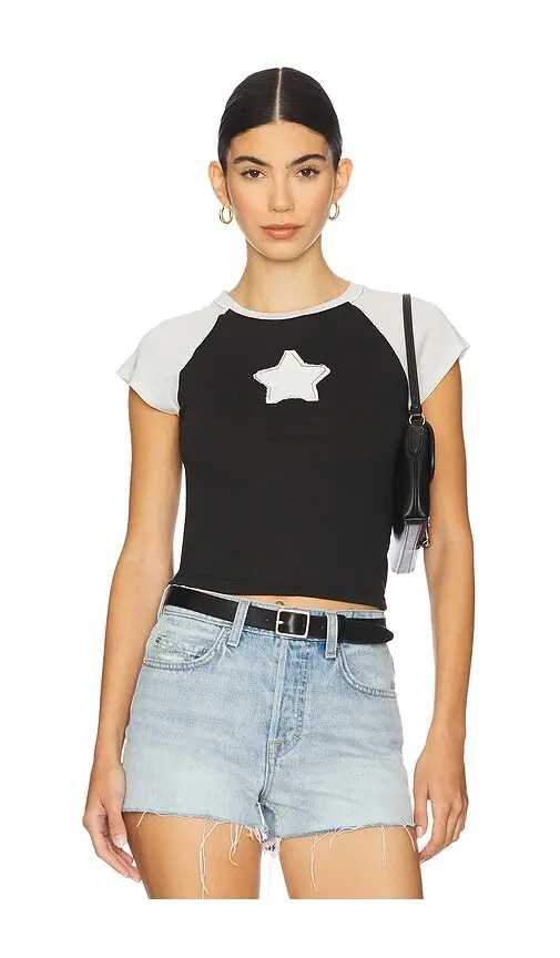 THE LAUNDRY ROOM Stardom Baby Tee - Black Snow & White