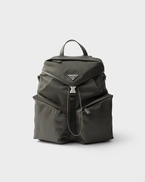 Prada Re-nylon And Leather Backpack - Forest Green