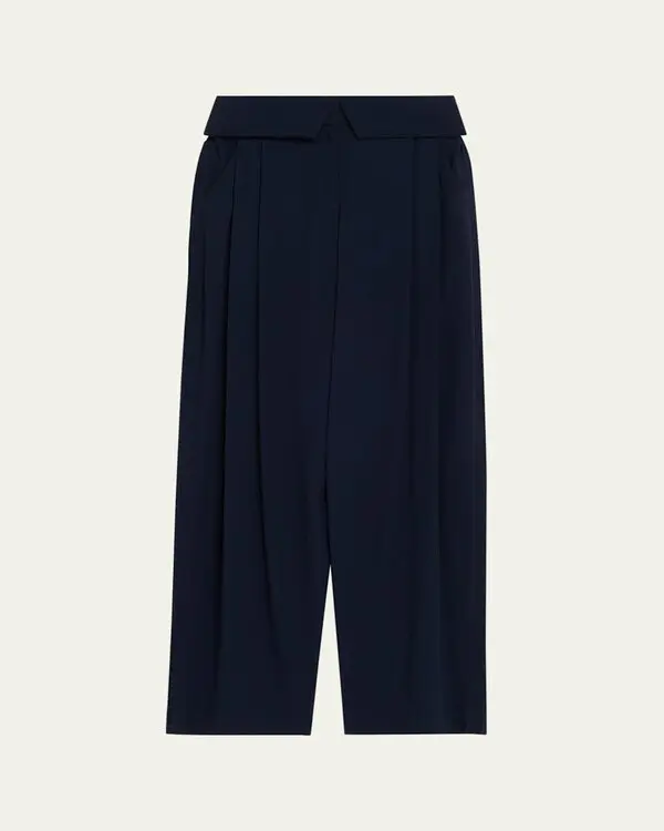 JASON WU Foldover-waist Pleated Wide-leg Pants
