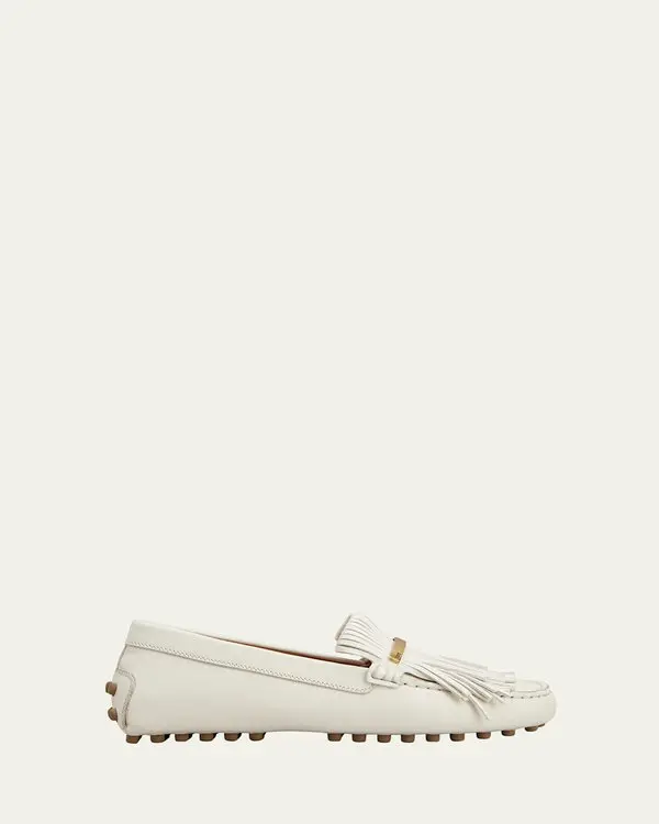 TOD'S Gommino Nappa Fringe Driver Loafers