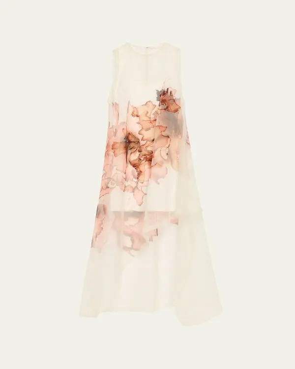 JASON WU Floral Organza Asymmetric Gown