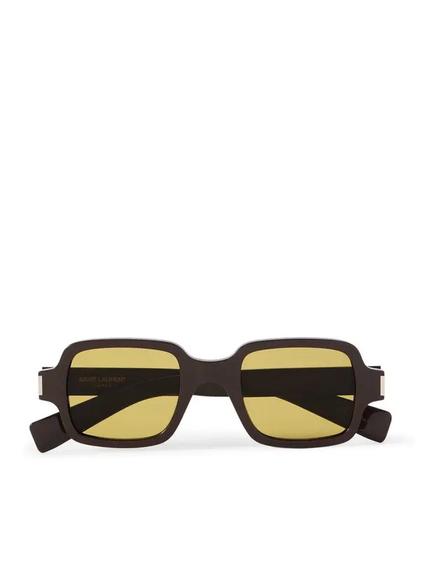 Saint Laurent Rectangular-frame Sunglasses - Brown