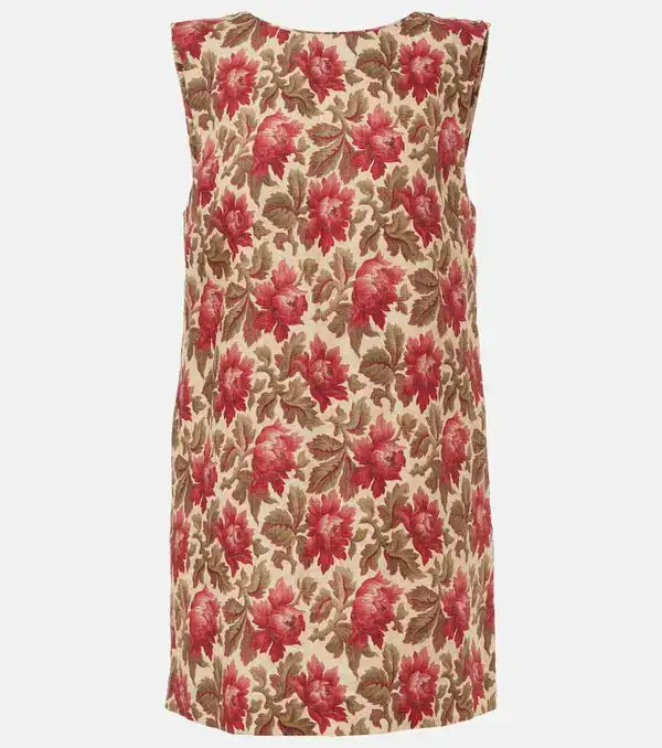 Buy Posse Rosalie Floral Linen Shift Dress - Red At 30% Off | Editorialist