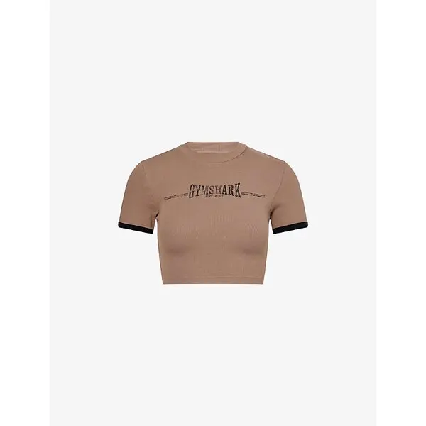 GYMSHARK Ribbed Cotton-jersey Crop Top