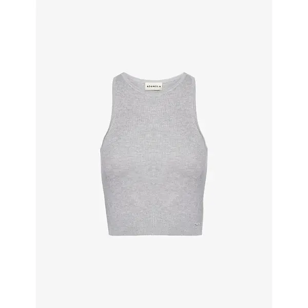 ADANOLA Racer Crop Knit Vest Top