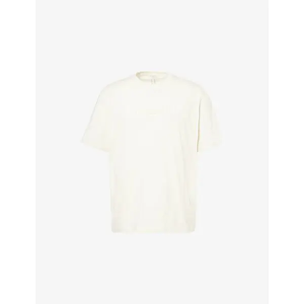 JW Anderson Embossed Logo-embroidery Crewneck Cotton T-shirt - Off White