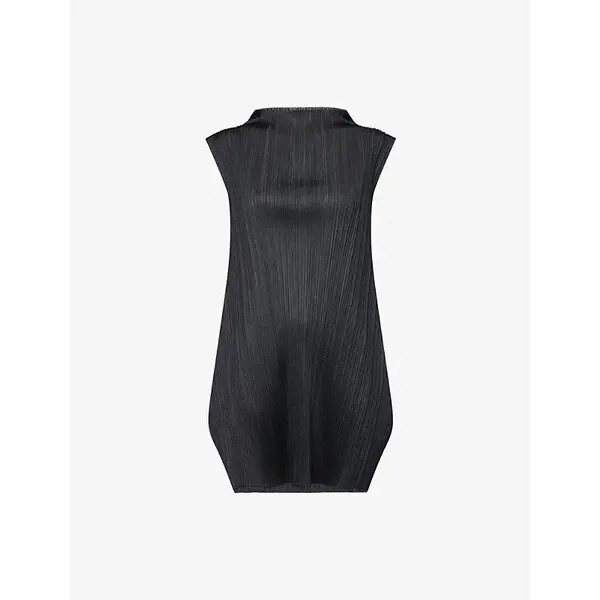 Issey Miyake Lamp Shade Sleeveless Knitted Top - Black