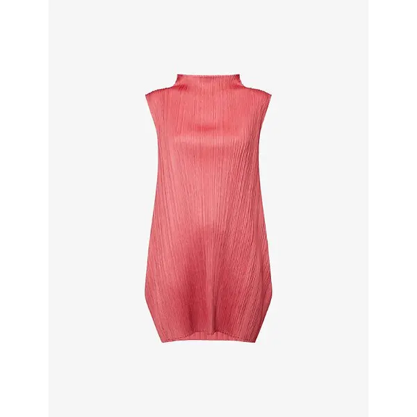 Issey Miyake Lamp Shade Sleeveless Knitted Top - Dark Red