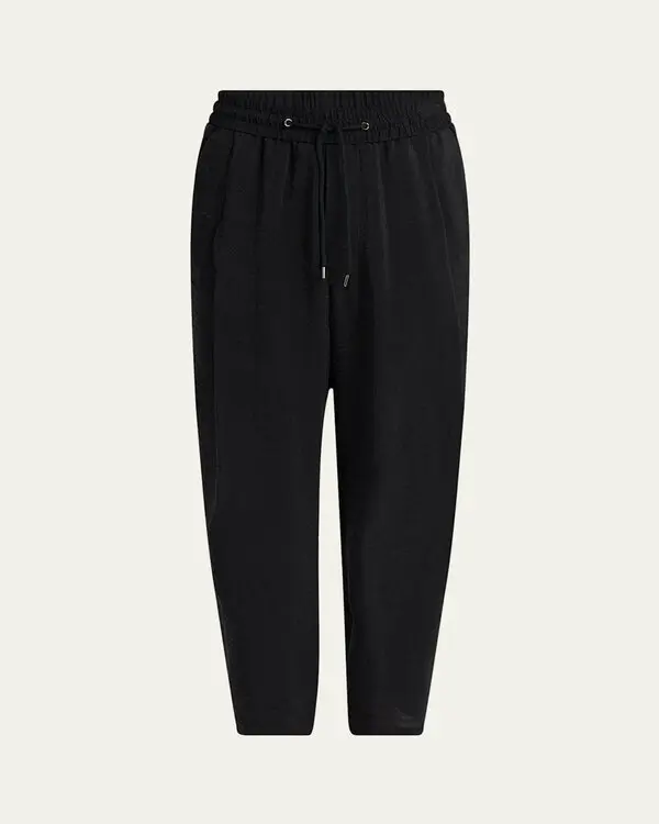 Giorgio Armani Cupro Blend Drawstring Trousers