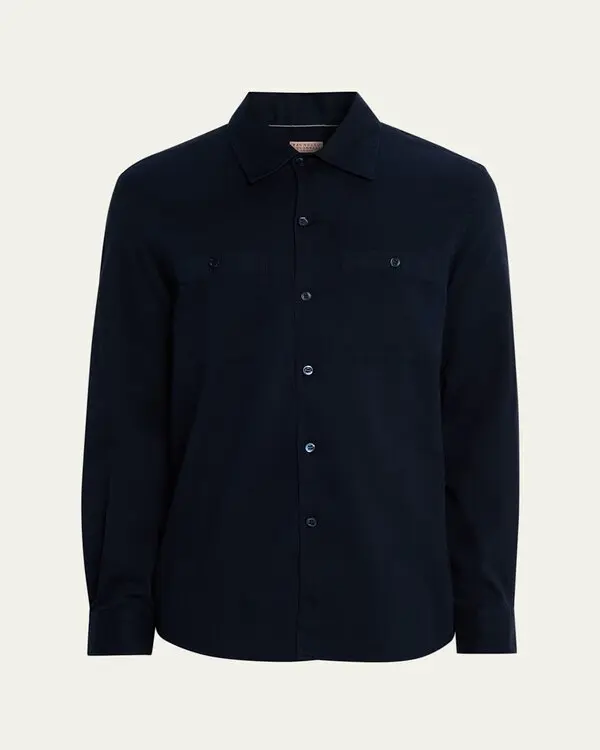 Brunello Cucinelli High Summer Capsule Cotton Button-down Shirt - C003 Navy