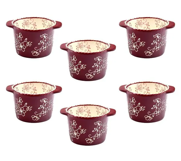 TEMP-TATIONS Floral Lace Set Of 6oz Mini Cups