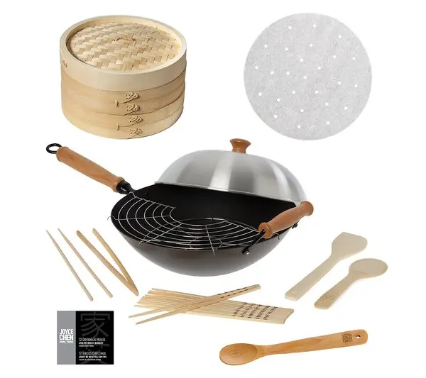 JOYCE CHEN Professional Series Nonstick 14' Wo K Bundle Plus