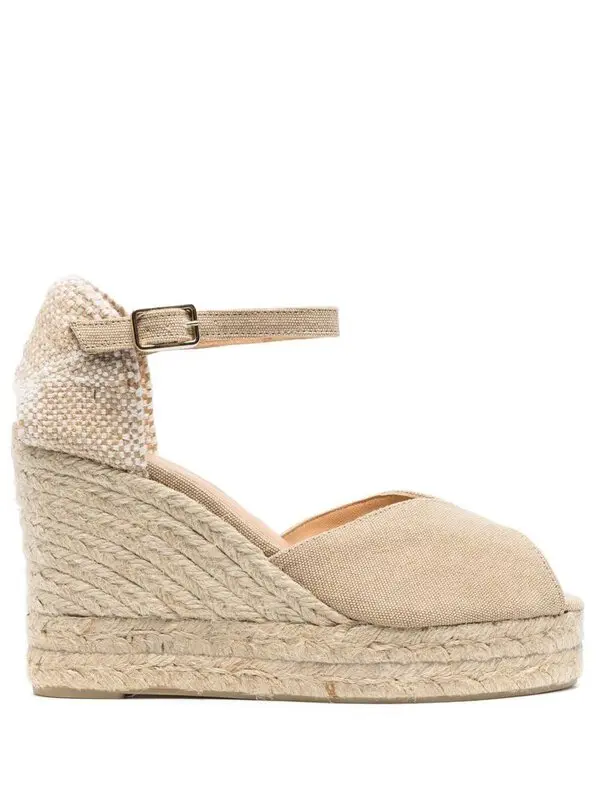 CastaÑer Bianca Raffia Wedge Espadrilles - Beige