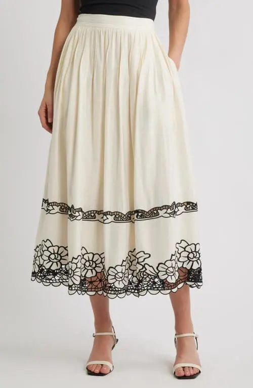 Elie Tahari Poppy Embroidered Maxi Skirt