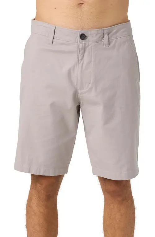 O'Neill Jay Flat Front Stretch Cotton Chino Shorts - Light Grey