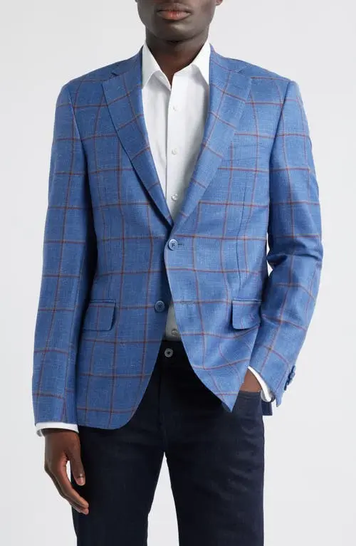 HERITAGE GOLD Windowpane Check Wool-blend Sport Coat