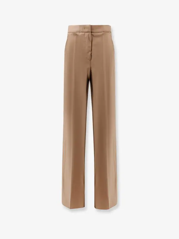 Max Mara Fernet Virgin Wool Trousers - Brown