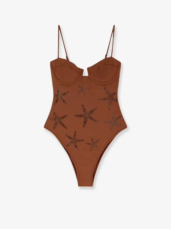 MC2 SAINT BARTH Medea One-piece Swimsuit With Strass Starfish Motif