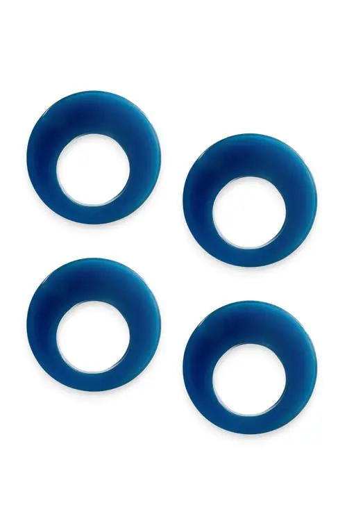 PILLOWPIA Resin Napkin Rings Small Set/4 - Sapphire