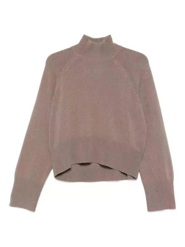 Brunello Cucinelli High-neck Cropped Sweater - Brown