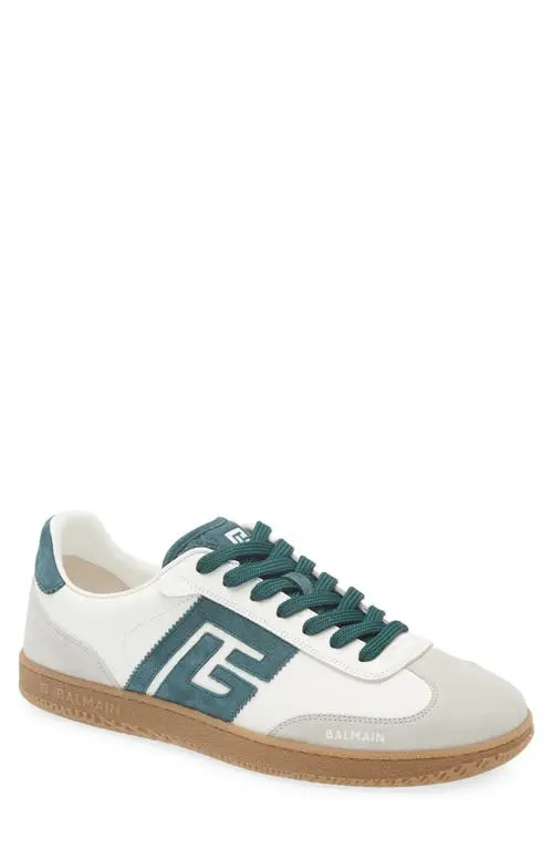 Balmain Swan Low Top Sneakers - Emerald/ White