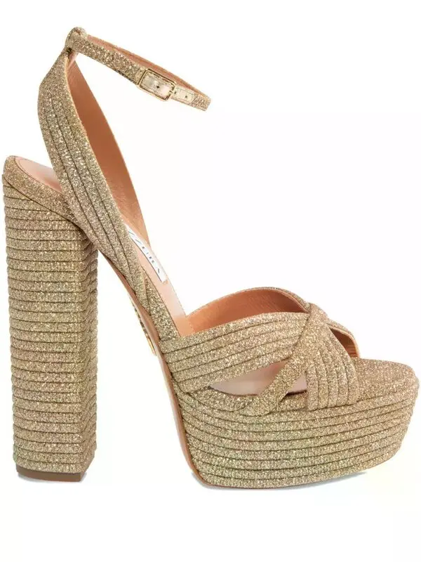 AQUAZZURA 140mm Sundance Platform Sandals - Neutrals